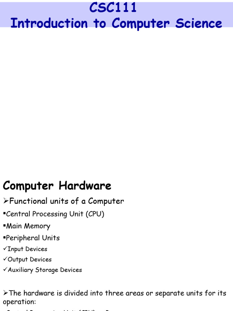 Csc 111 3 Computer Hardware Download Free Pdf Computer Data Storage Inputoutput 2210
