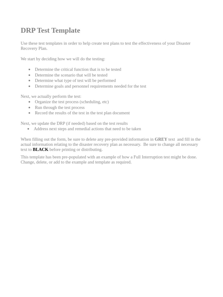 DRP Test Templates Full | PDF | Server (Computing) | Backup DRP Test Templates Full | PDF | Server (Computing) | Backup