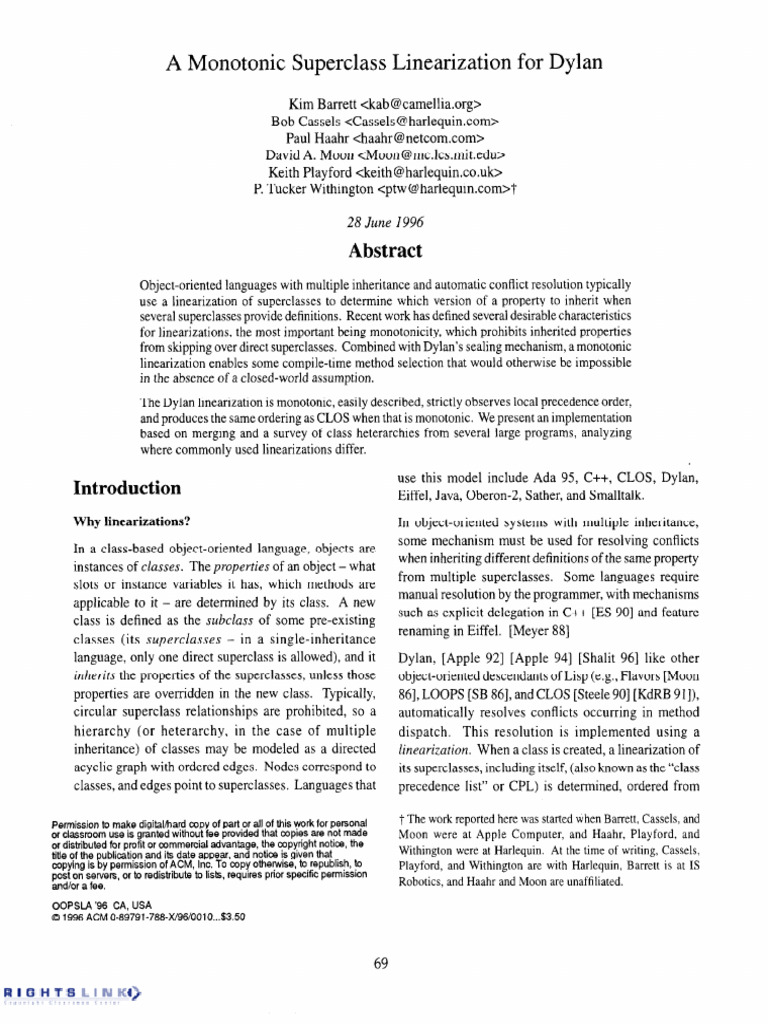 Class Precedence Pdf Inheritance Object Oriented Programming Class Computer Programming