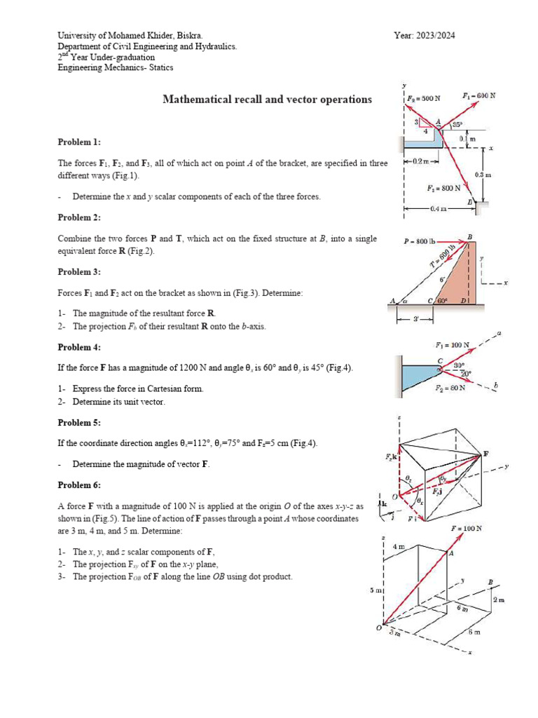 Engineering Mechanics Statics Problems | PDF