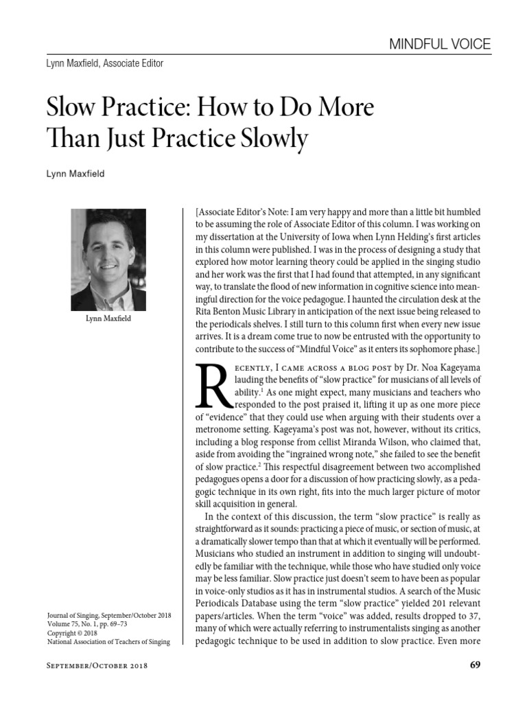 Slow Practice Maxfield | PDF | Learning | Singing