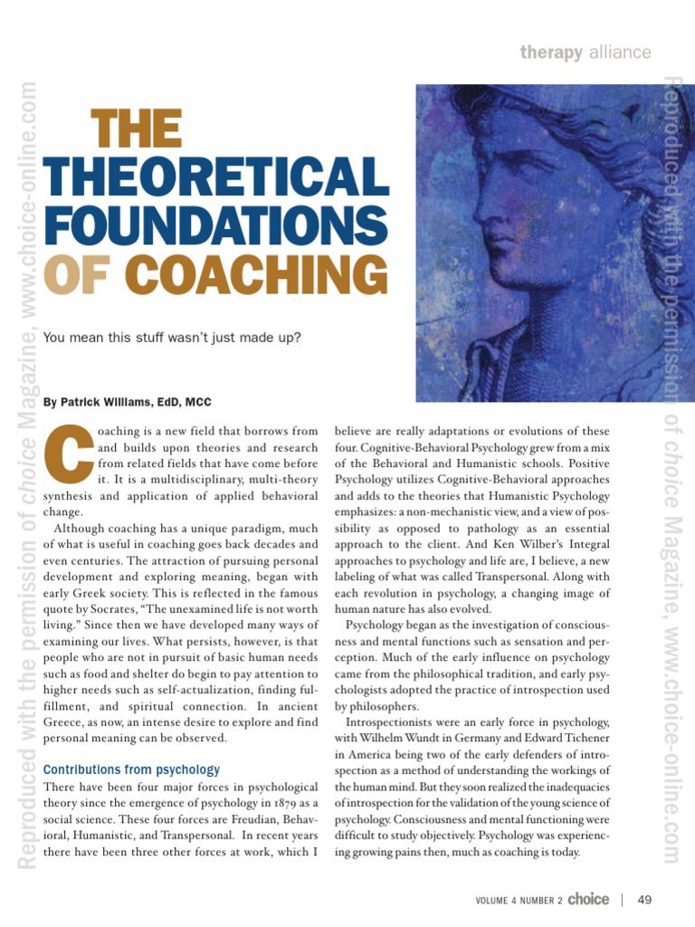 The Theoretical Foundations of Coaching | PDF | Psychology | Humanistic ...
