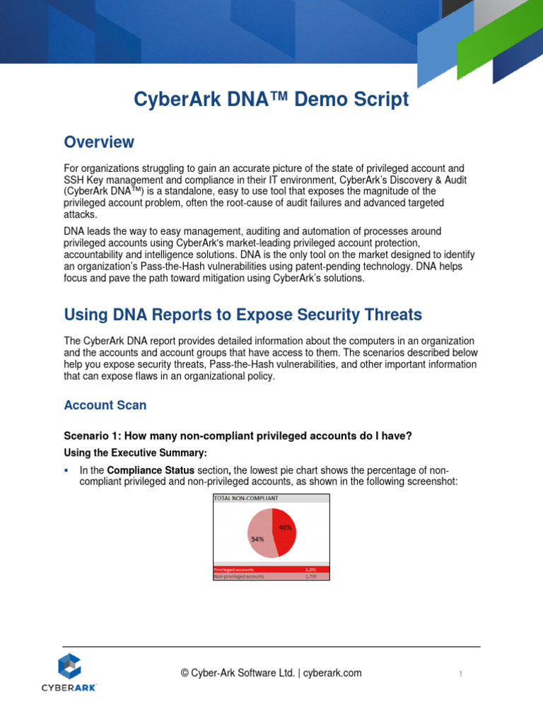 CyberArk DNA v6.2 Demo Script | PDF | Secure Shell | Vulnerability (Computing)
