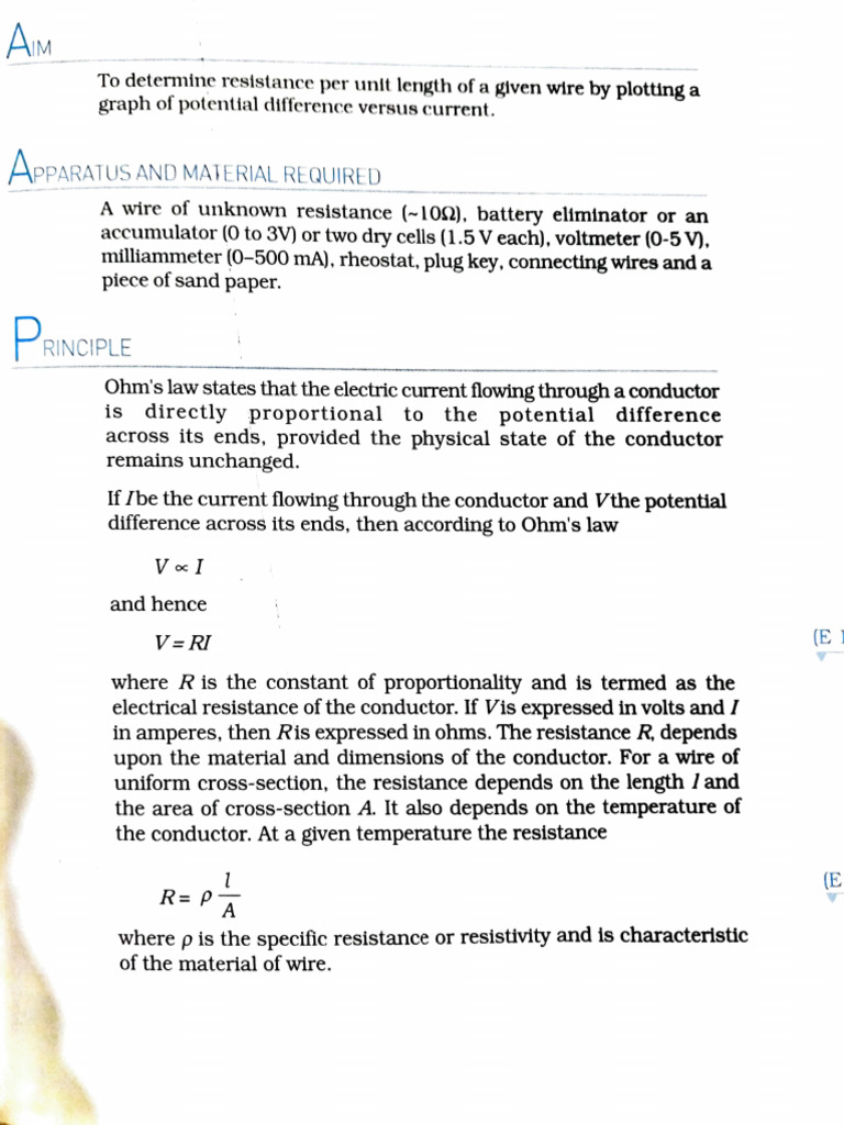 Measure Wire Resistance Experiment | PDF | Electrical Resistance And ...