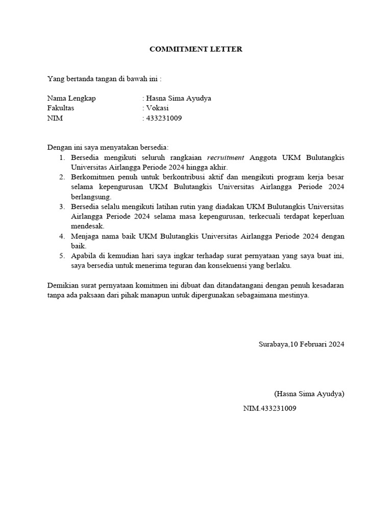 Commitment Letter | PDF