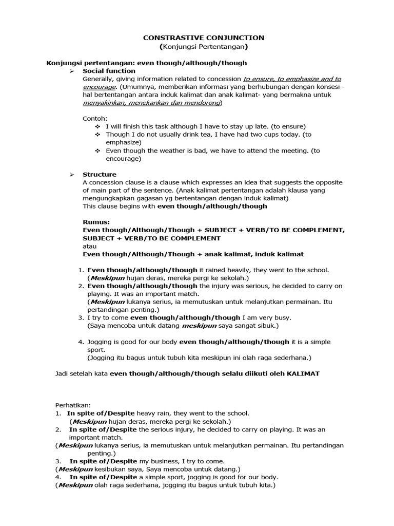 Constrative Conjunction | PDF | Syntax | Linguistics