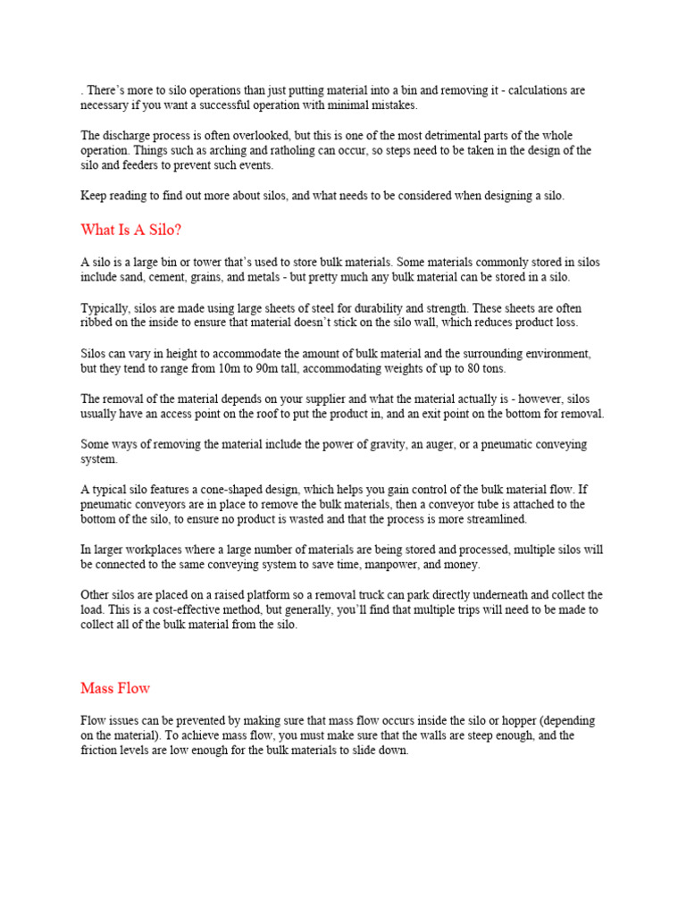 Silo Documents | PDF | Belt (Mechanical) | Valve