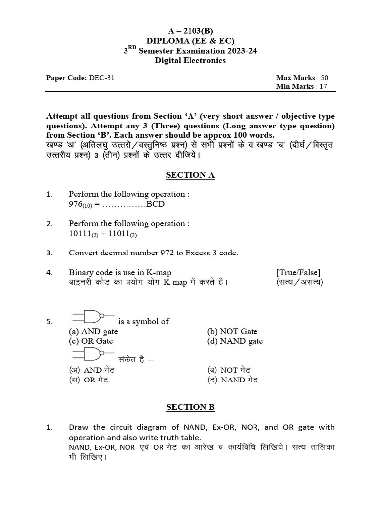 20-01-24-DIPLOMA-POLY-EE-III-SEM-Digital Electronics | PDF