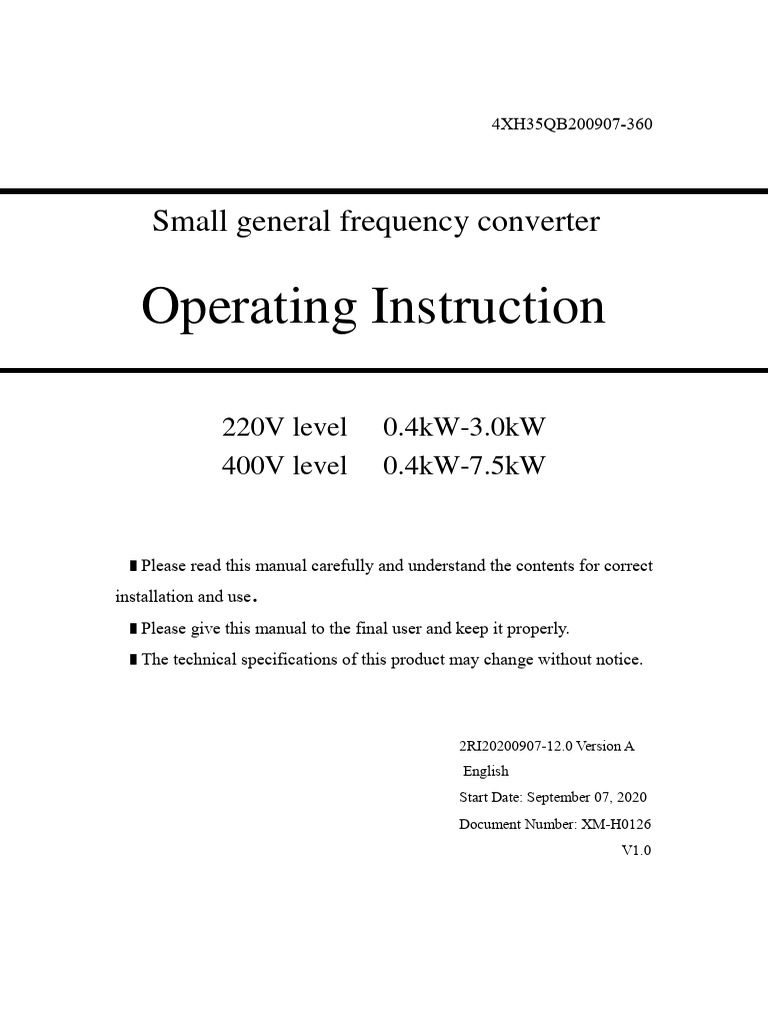 suswe-360 English manual 英文手册 | PDF | Power Supply | Electric Motor