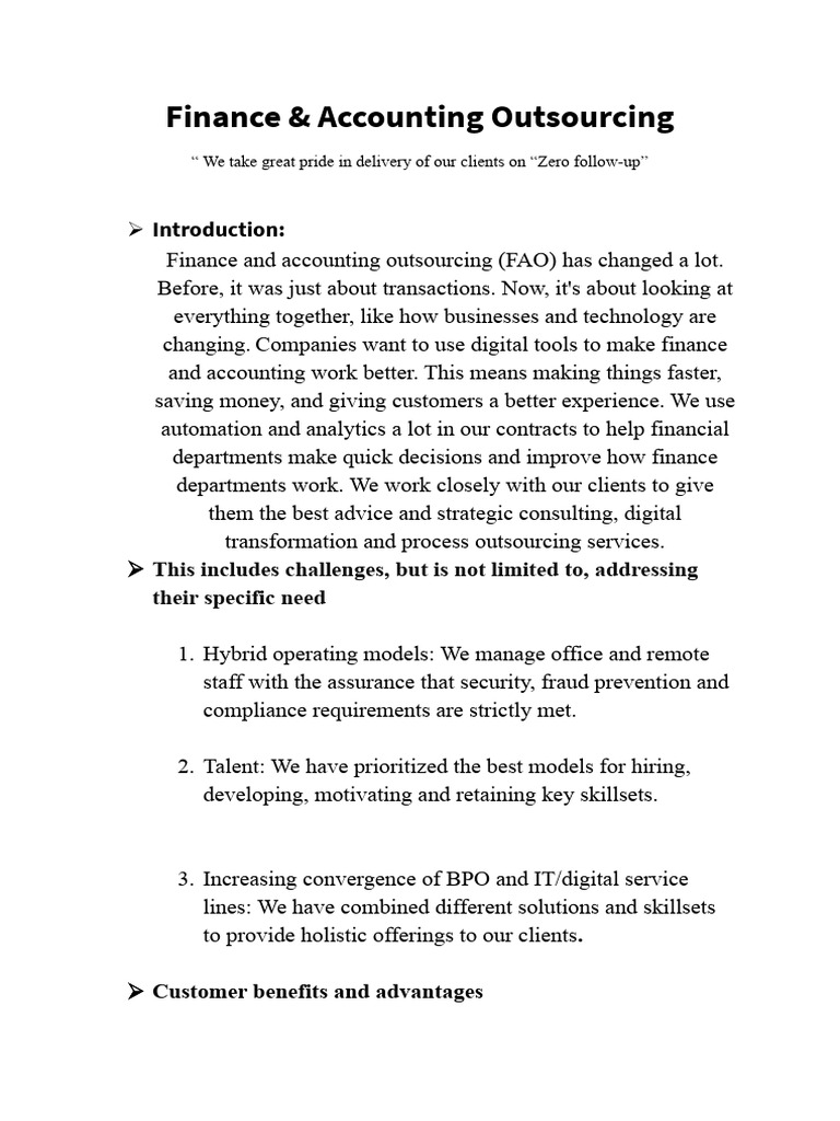Accouting and Finance | PDF | Outsourcing | Analytics