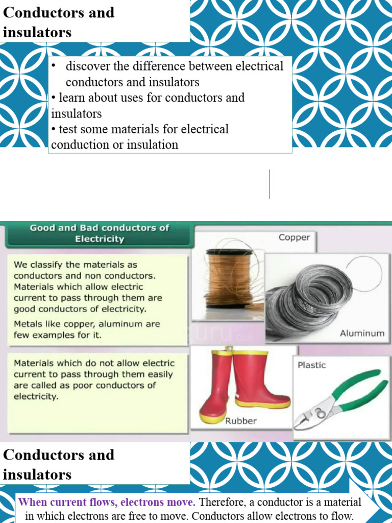 Conductors and Insulators | PDF | Insulator (Electricity) | Electrical ...