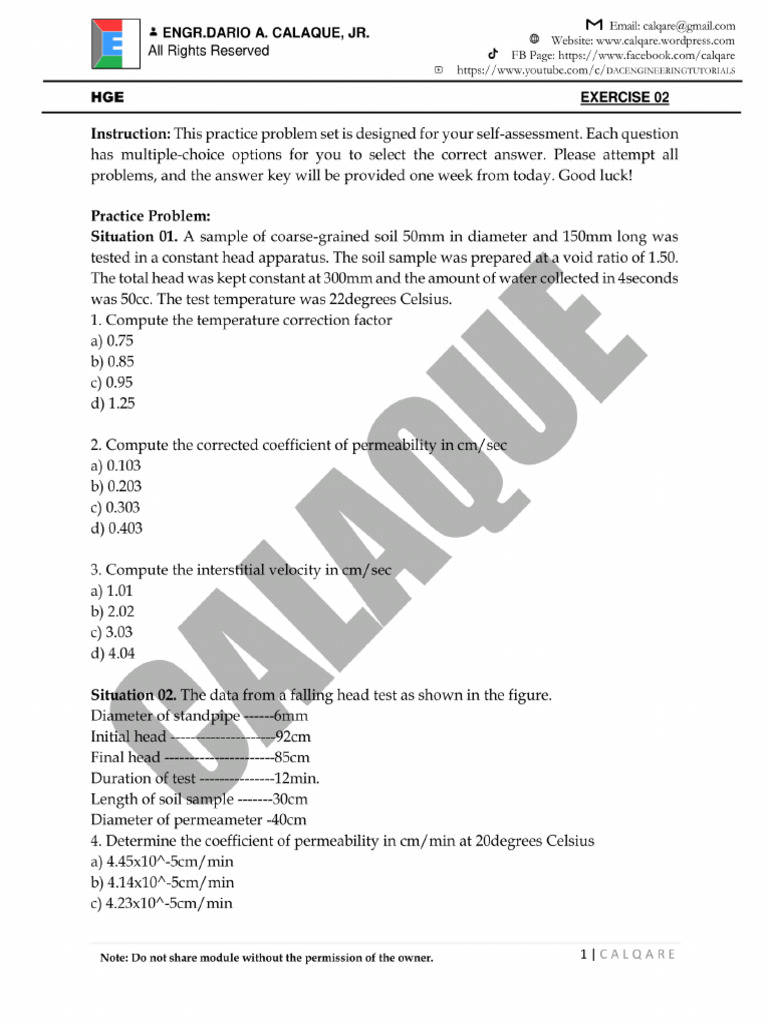 CE602 HGE Exercise 02-Conv | PDF