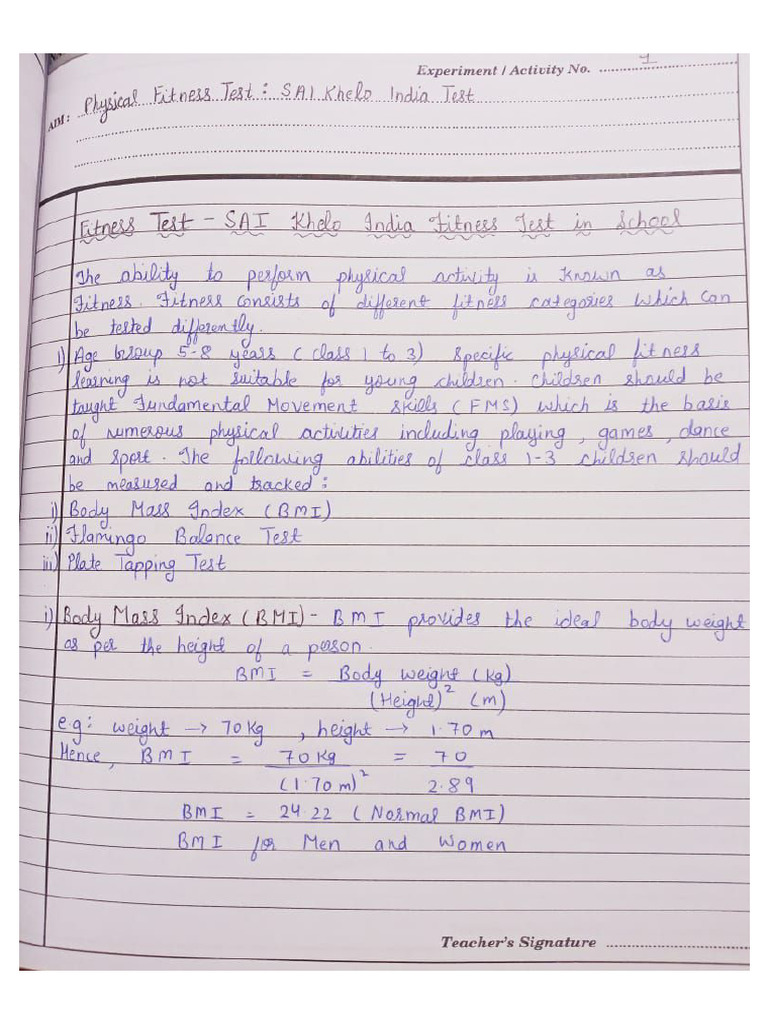 PE Practical File Work | PDF