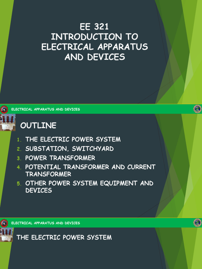 Intro To Electrical Apparatus and Devices | PDF | Electrical Substation ...