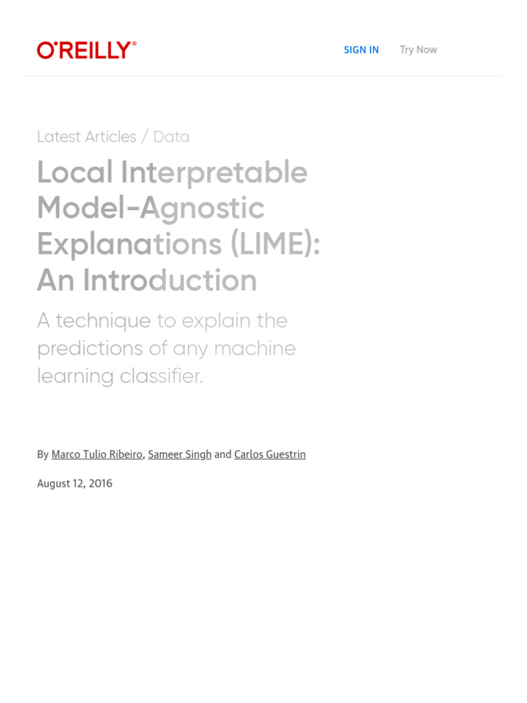 Understanding LIME for Model Explanations | PDF | Statistical ...