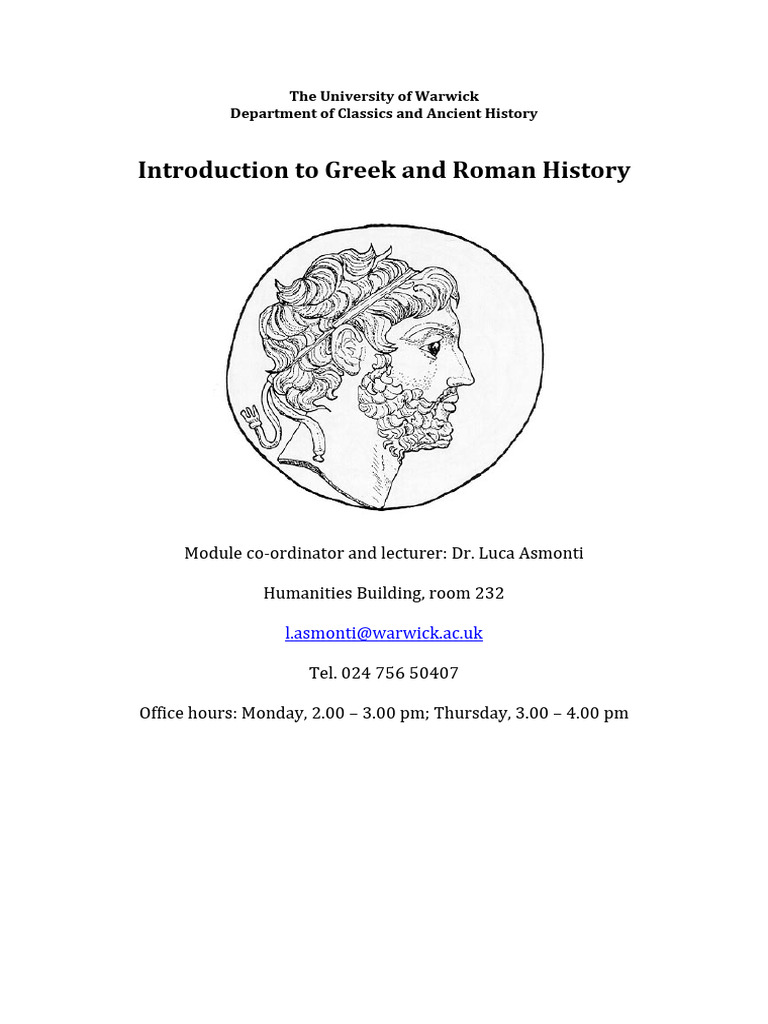 Introduction To Greek and Roman History | PDF | Sparta | Ancient Greece