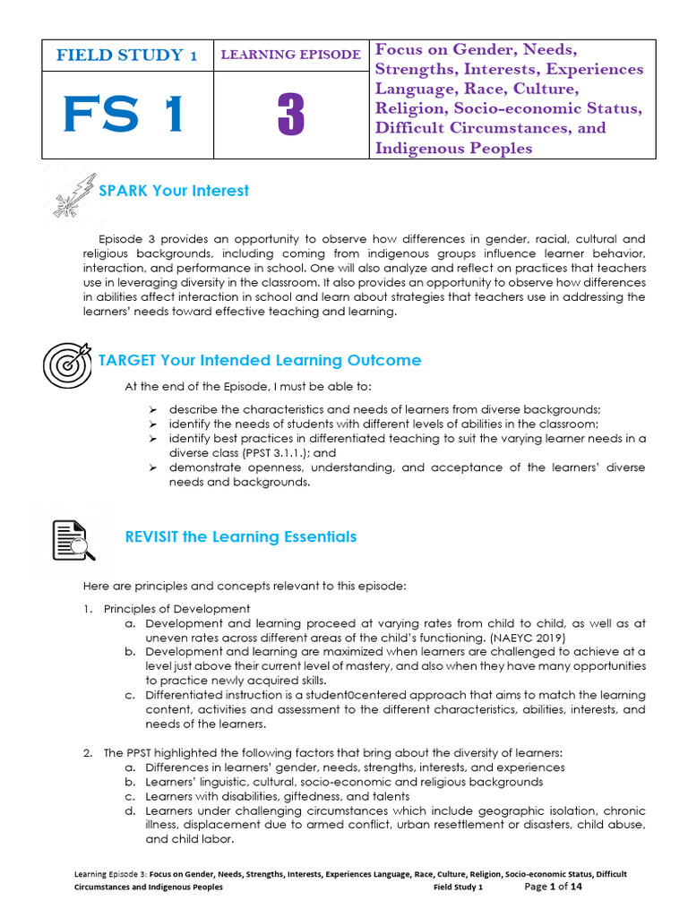 Learning Episode 3 | PDF | Learning | Differentiated Instruction