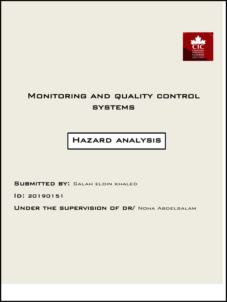 Monitoring and Quality Control Systems | Download Free PDF | Risk | Hazards