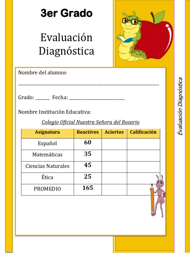 Evaluación Diagnóstica Tercer Grado | PDF