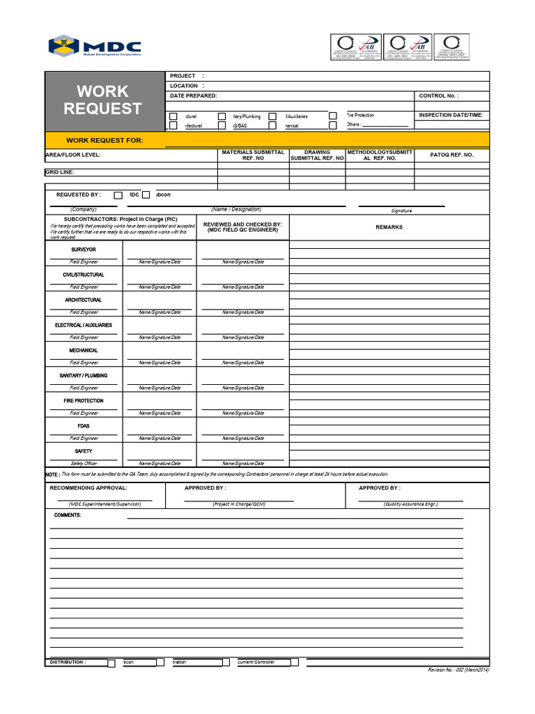 RFA Form | PDF | Engineer | Engineering