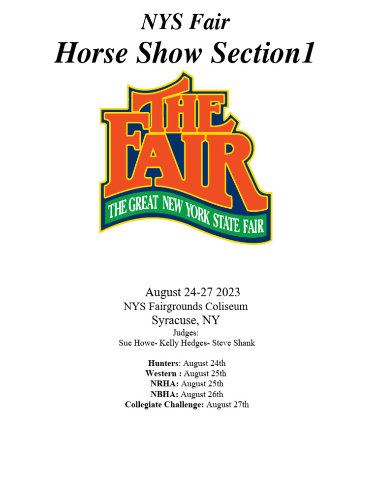 NYSF Horse Show Section 1 Premium Book v3 | PDF | Fee | Horses