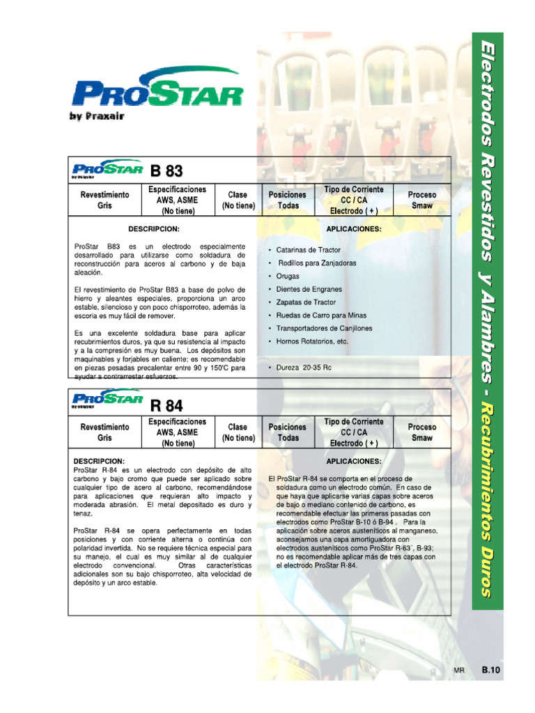 Electrodo B83 y R84 Prostar | PDF