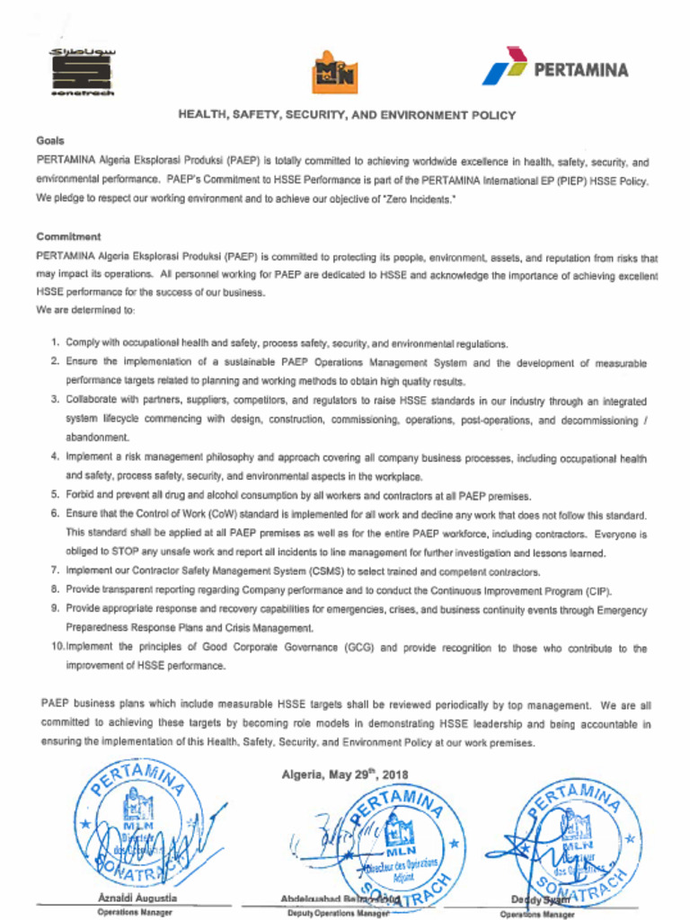 HSSE Policy en | PDF