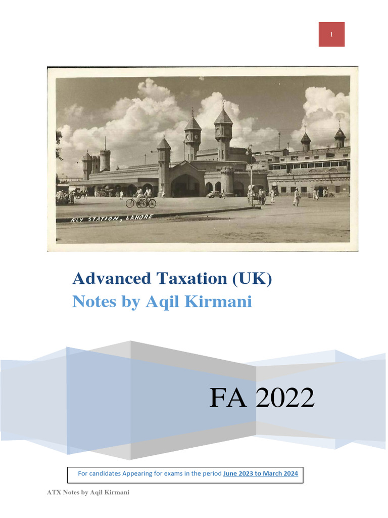 FA 22 ATX Notes - Aquil Kirmani | PDF | Taxes | Capital Gains Tax