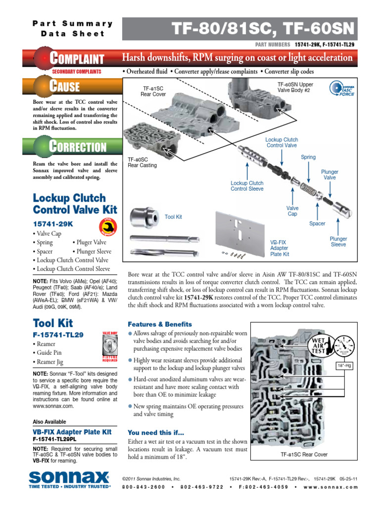 TF-80/81SC, TF-60SN: Omplaint | PDF | Clutch | Vehicle Technology