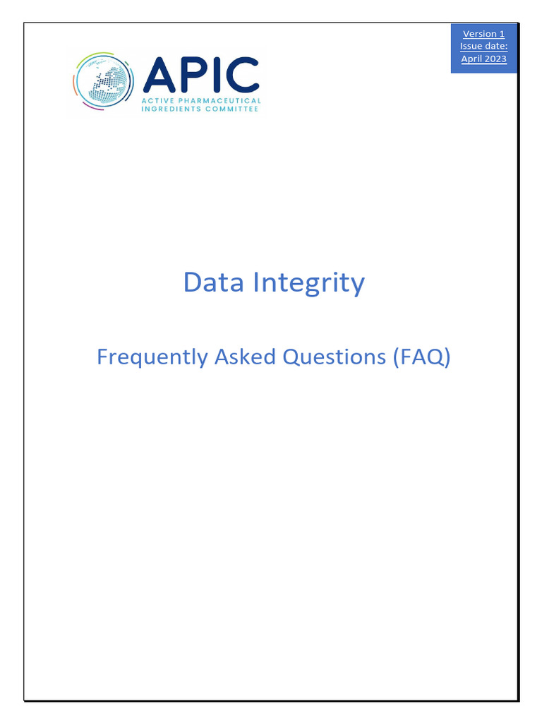 Data Integrity FAQ for Industry | PDF | Data Management | Software