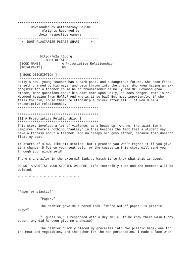 A Proscriptive Relationship | PDF