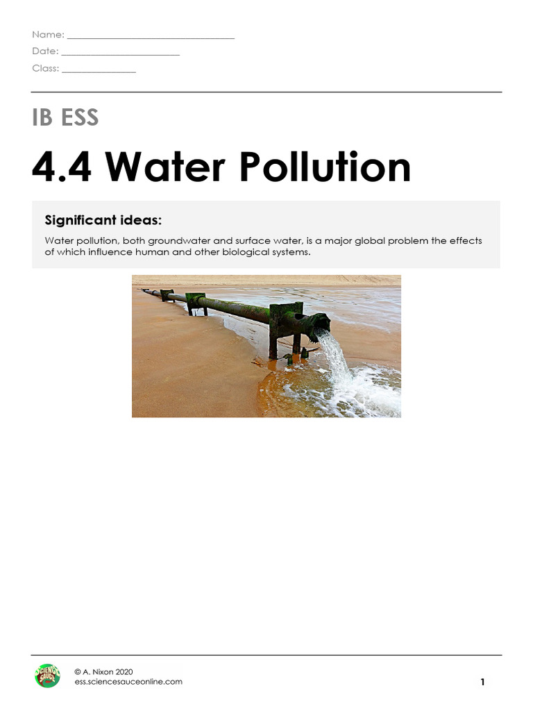 ESS 4.4-Water-Pollution | PDF | Water Pollution | Water
