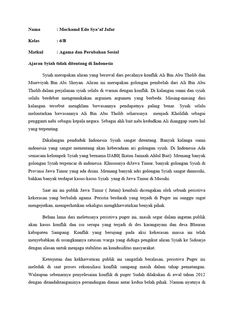 Mochamad Edo Syaaf Jafar UAS Agama Dan Perubahan Sosial | PDF