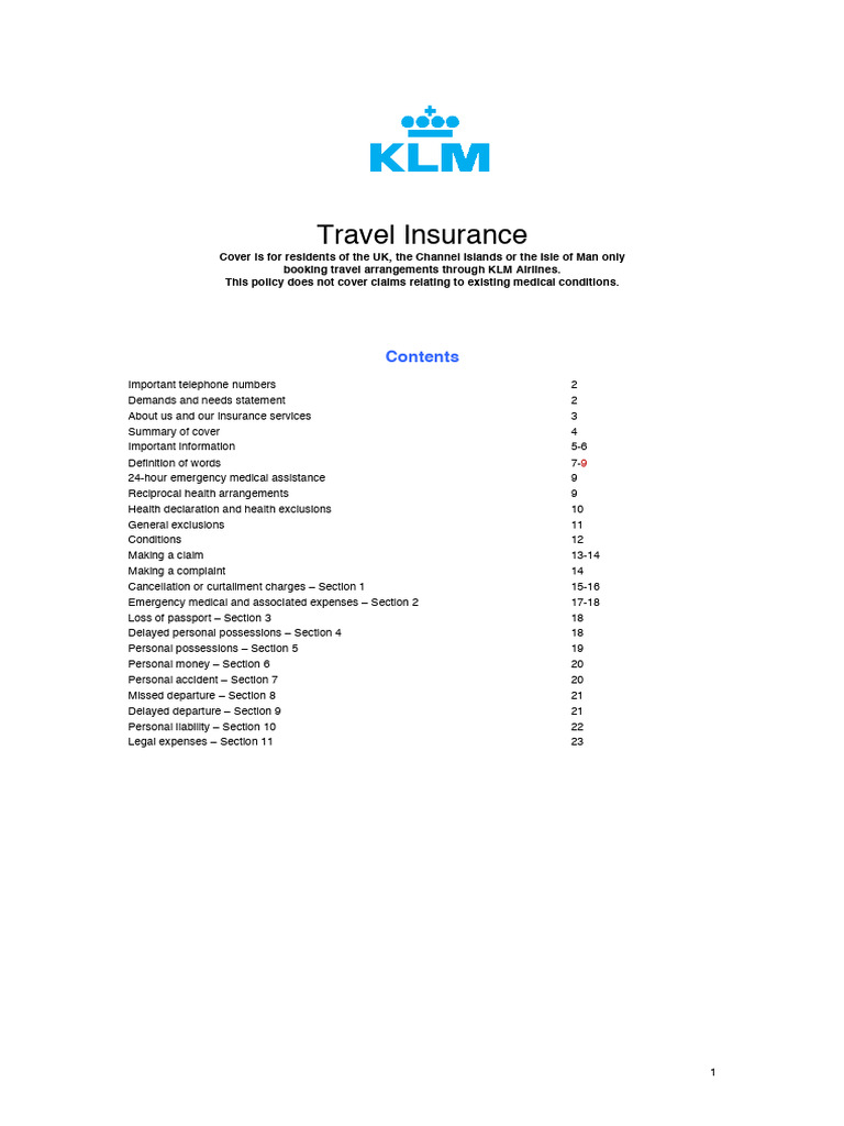 KLM GB en Polwrd | PDF | Insurance