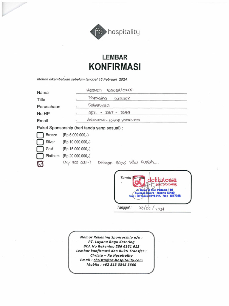 konfirmasi sponsor ra hospitality-1 | PDF
