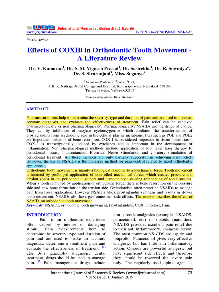 2019 Effects of COXIB in Orthodontic Tooth Movement | Download Free PDF ...