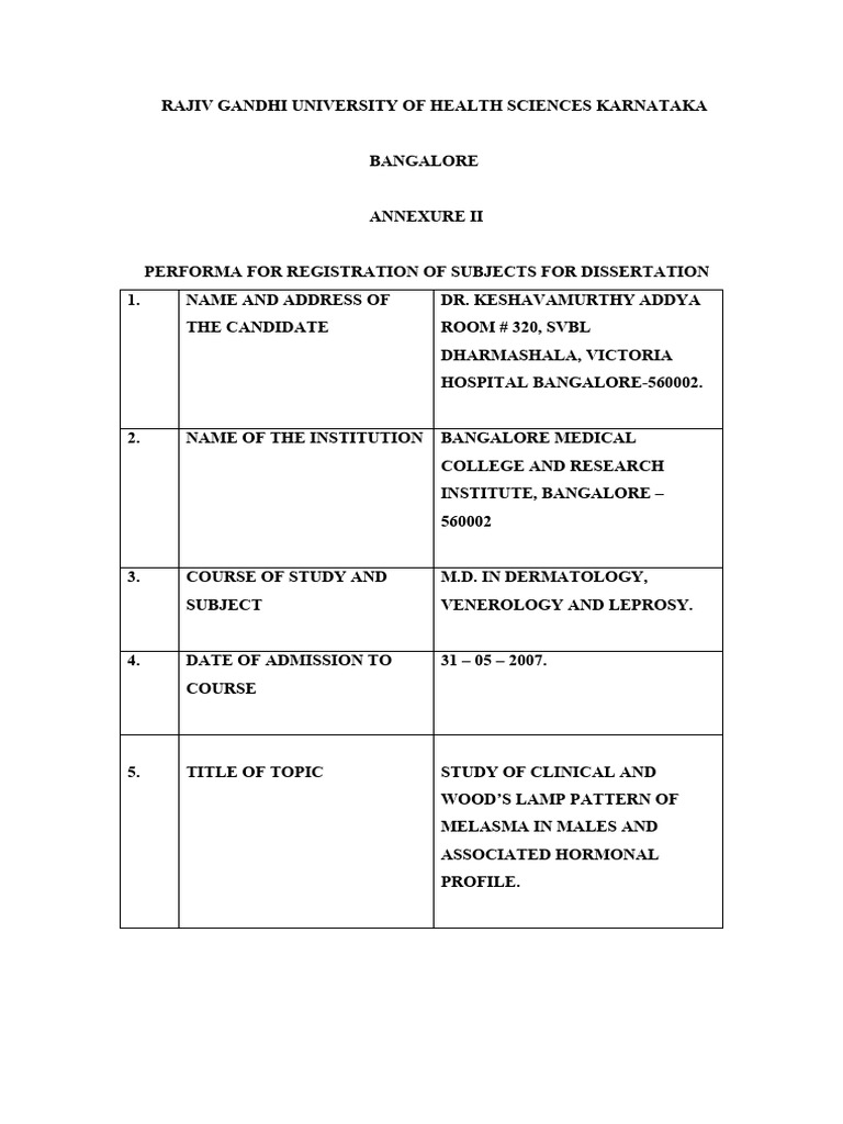 Synopsis Rguhs | PDF | Medical Specialties | Endocrine System