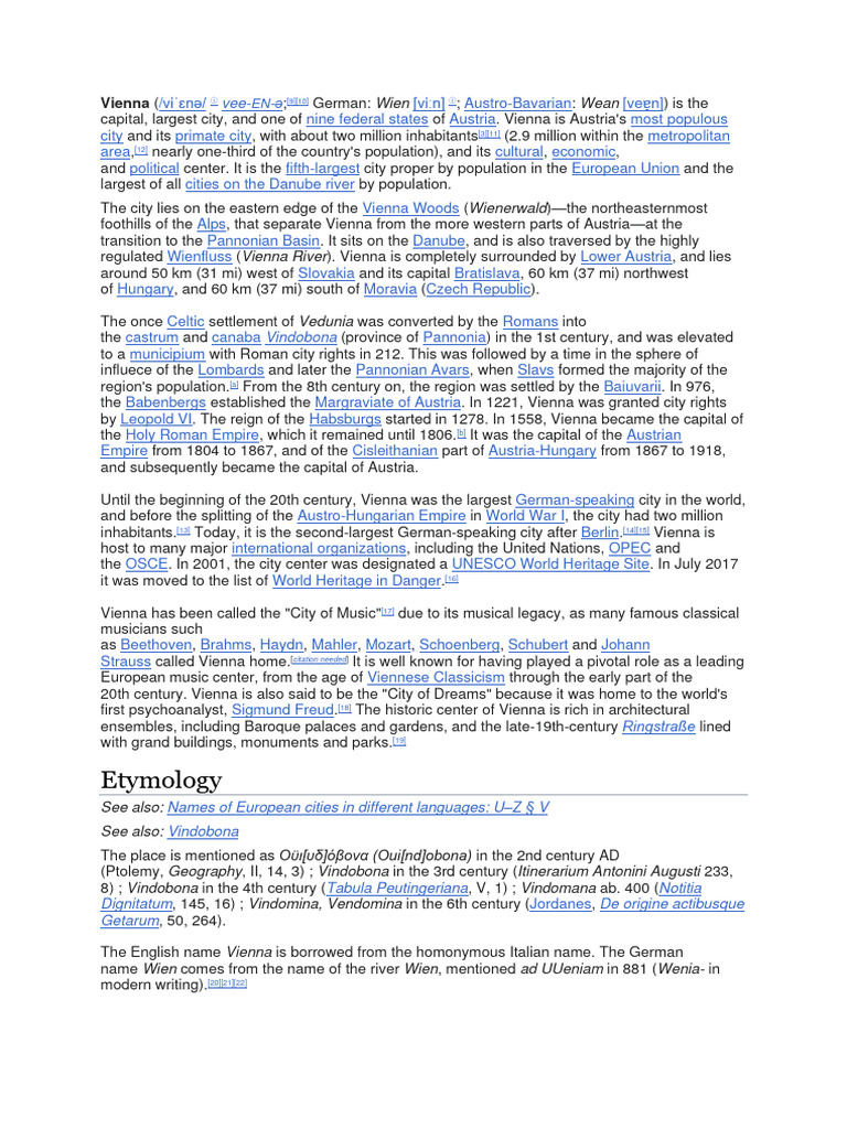 Vienna | PDF | Vienna | Austria