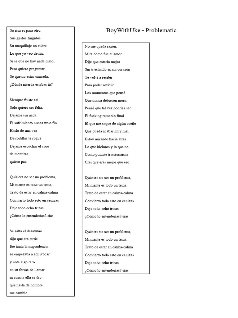 BoyWithUke - Problematic | PDF