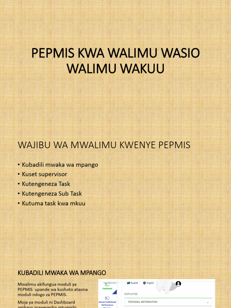Pepmis Kwa Walimu Wa Kawaida | PDF