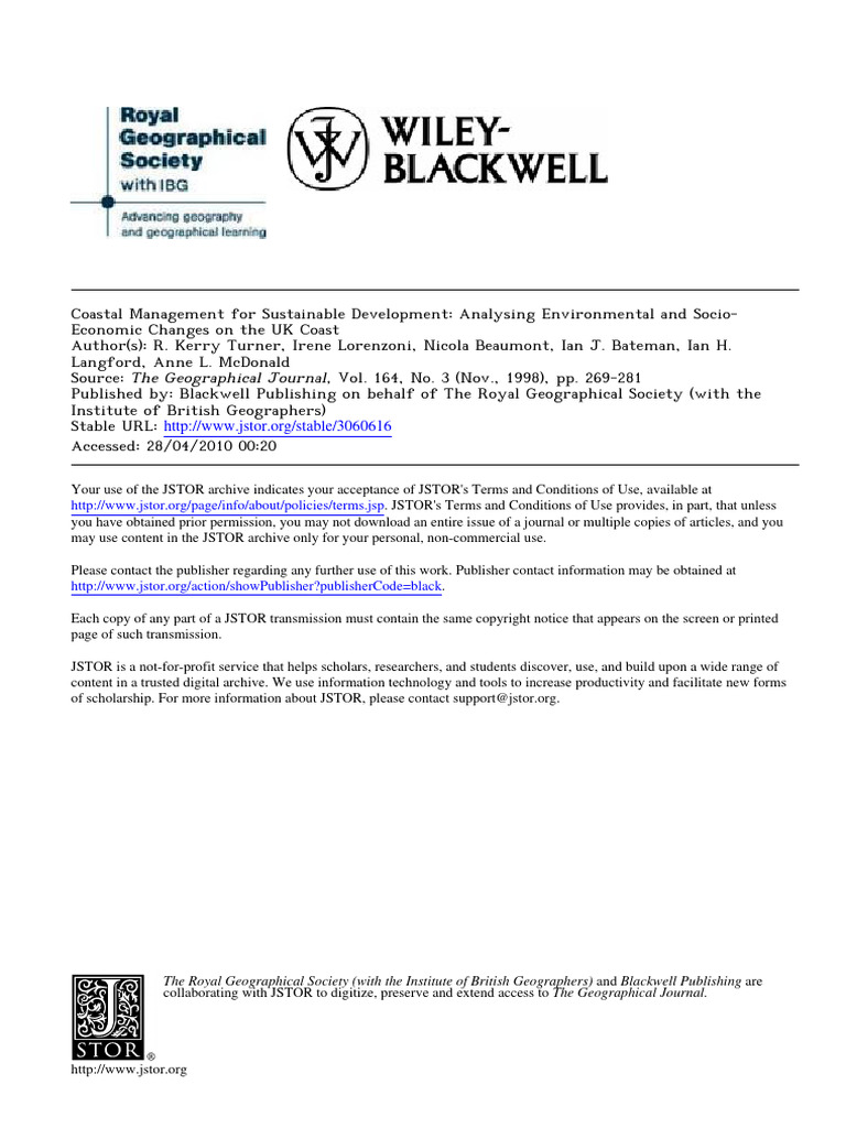 Coastal Management For Sustainable | PDF