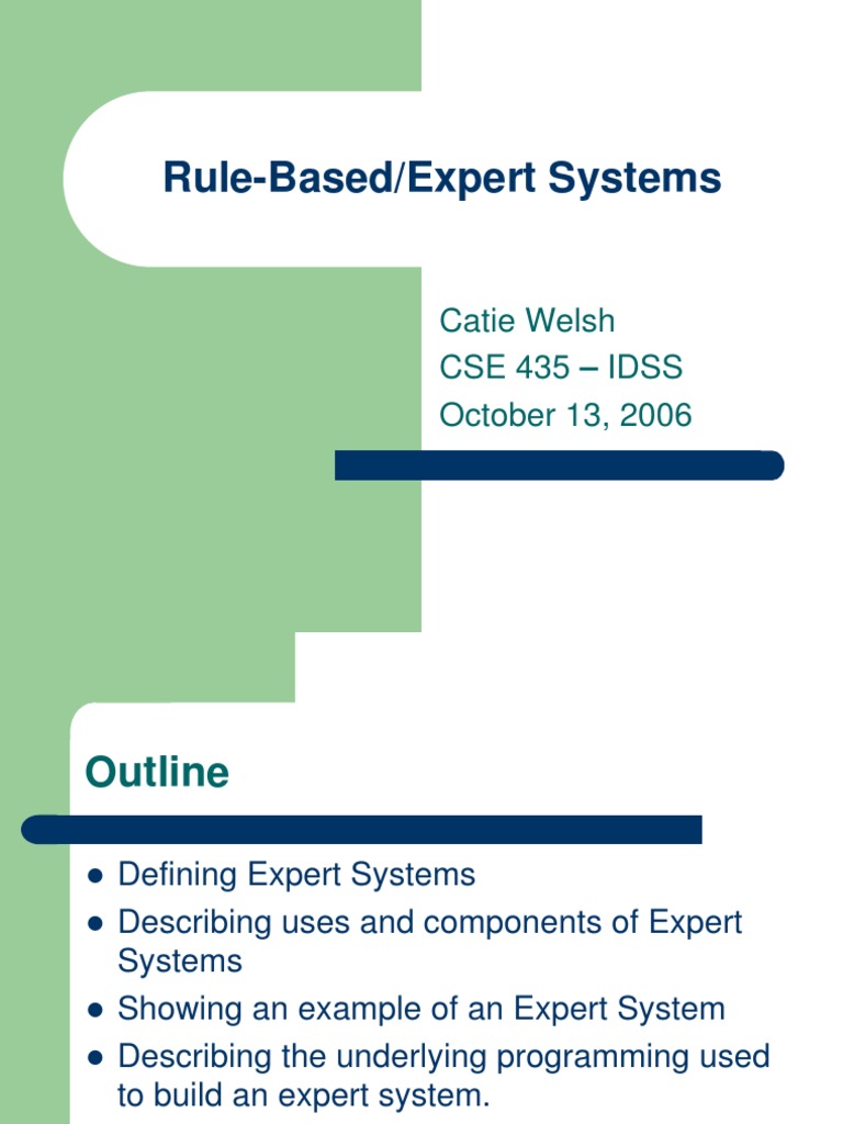 Expert Systems | PDF | Expert | Inference