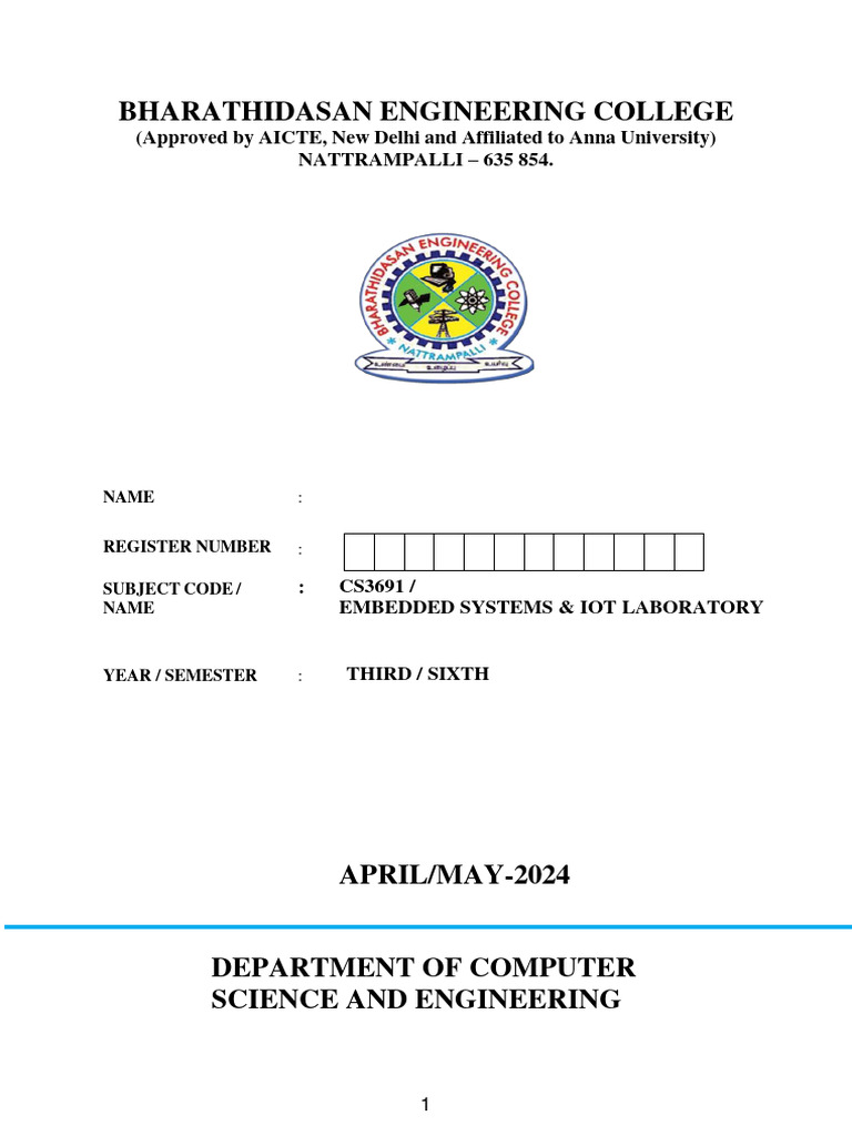 ESIOT LAB Mannual - Cse | PDF | Internet Of Things | Arduino