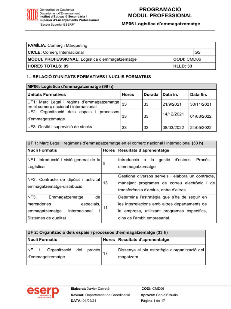 MP06 Logística I Emmagatzematge Del Producte | PDF