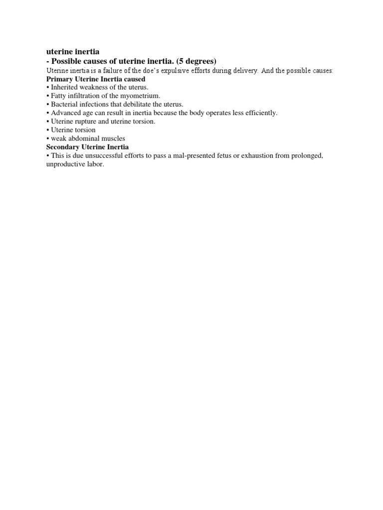 Causes of Uterine Inertia in Does | PDF | Science & Mathematics