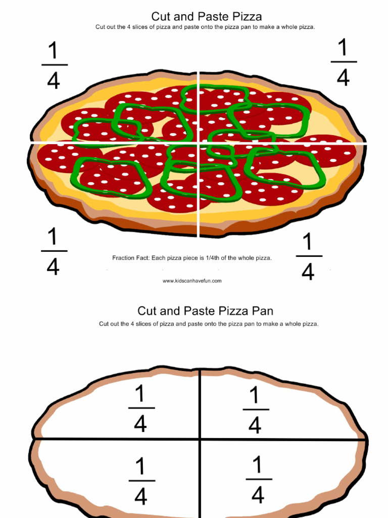 Cut and Paste Pizza Fraction 4ths | PDF