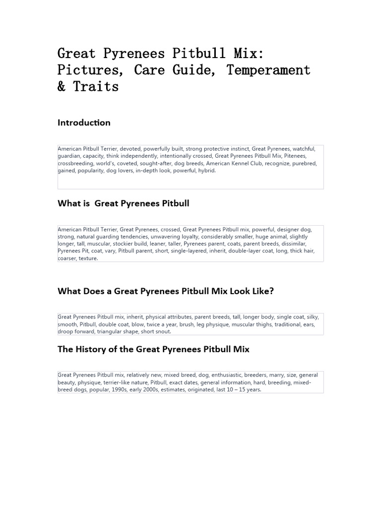 Great Pyrenees Pitbull Mix | PDF | Pit Bull | Dog Breeds