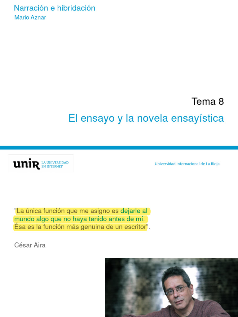 Clases 13 - Tema 8. | PDF | Ensayos | Novelas