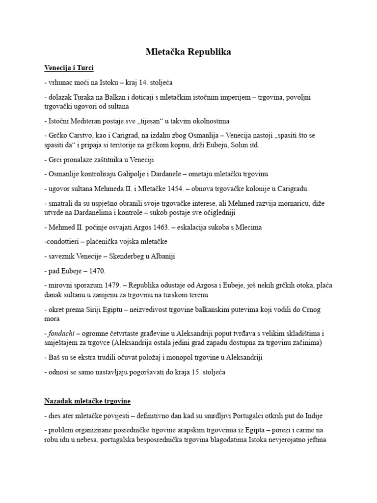 Mletačka Republika | PDF