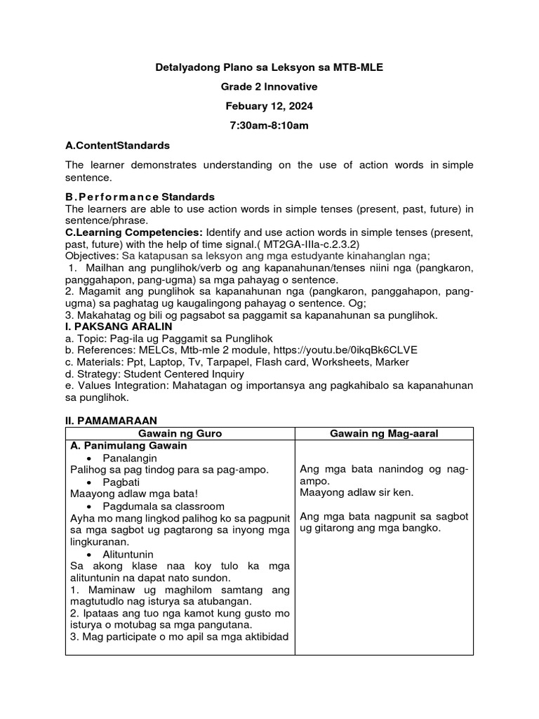 1.0final Punglihok MTB-MLE DLP GRADE 2 | PDF